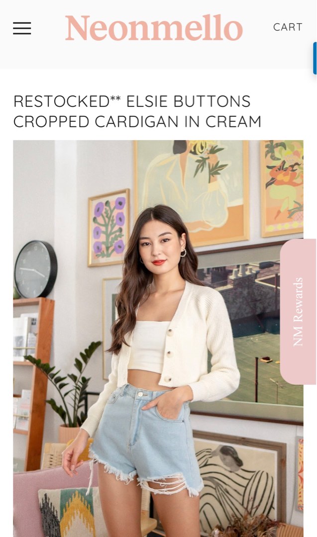 NEONMELLO ELSIE BUTTONS CROPPED CARDIGAN IN CREAM, Women's Fashion, Tops, Longsleeves on Carousell