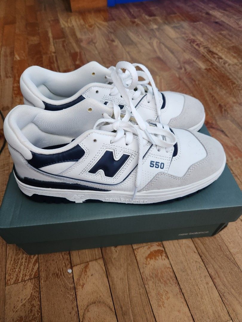 New Balance 550 Navy blue, Men's Fashion, Footwear, Sneakers on Carousell