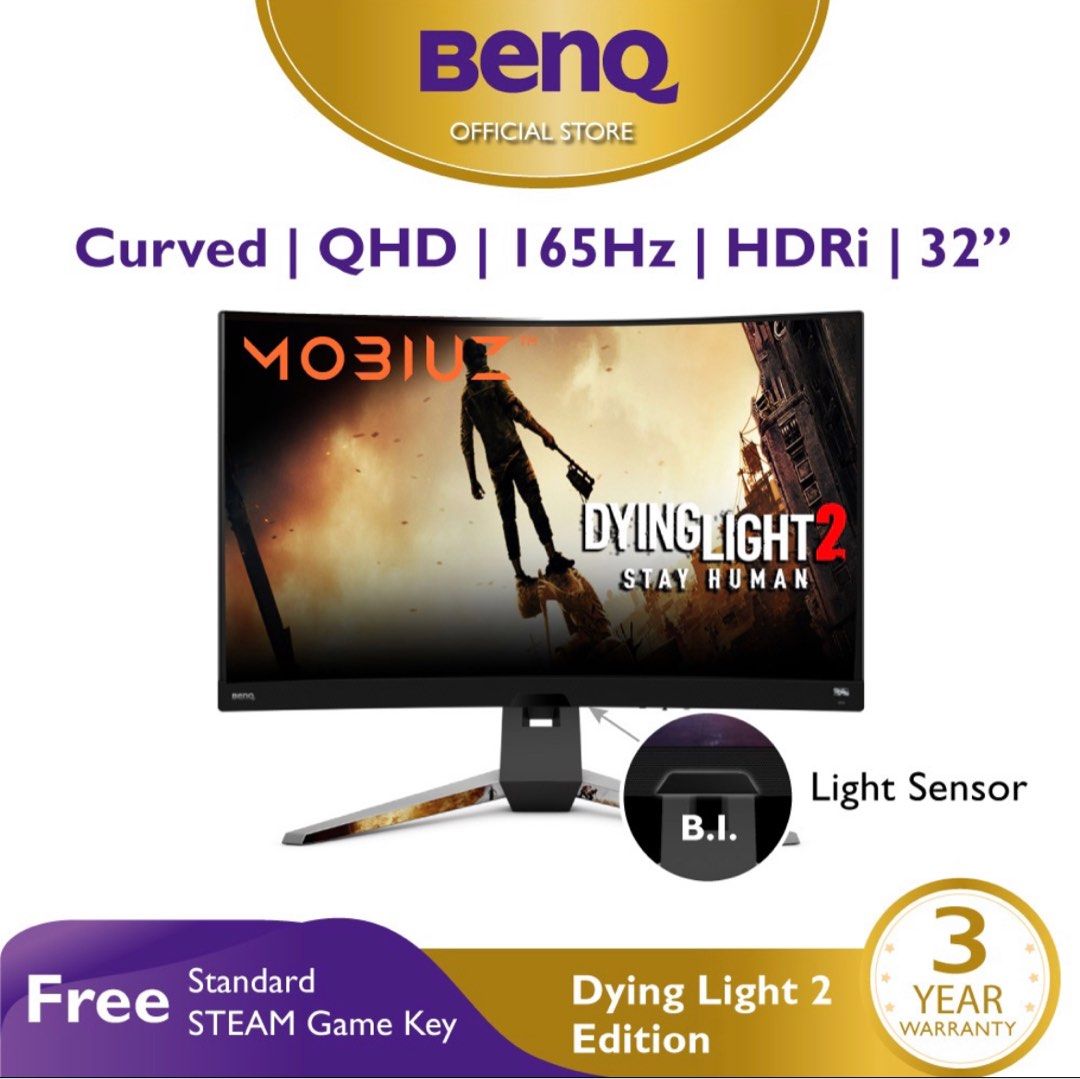 [New] BenQ MOBIUZ EX3210R Dying Light 2 Edition 32 inch QHD 1ms 165Hz ...