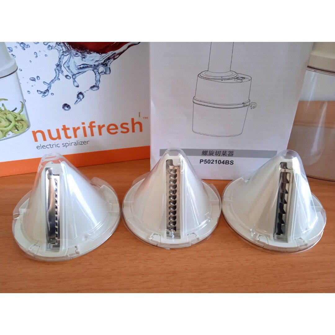 Nutrifresh electric spiralizer vegetable cutter電動螺旋切菜機 攪拌機, 家庭電器, 廚房電器 ...