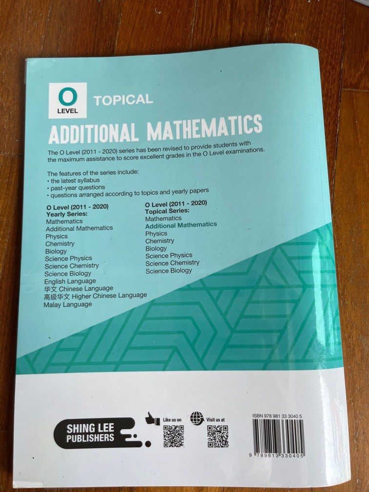olvl 10 yr series topical additional mathematics amath, Hobbies & Toys ...