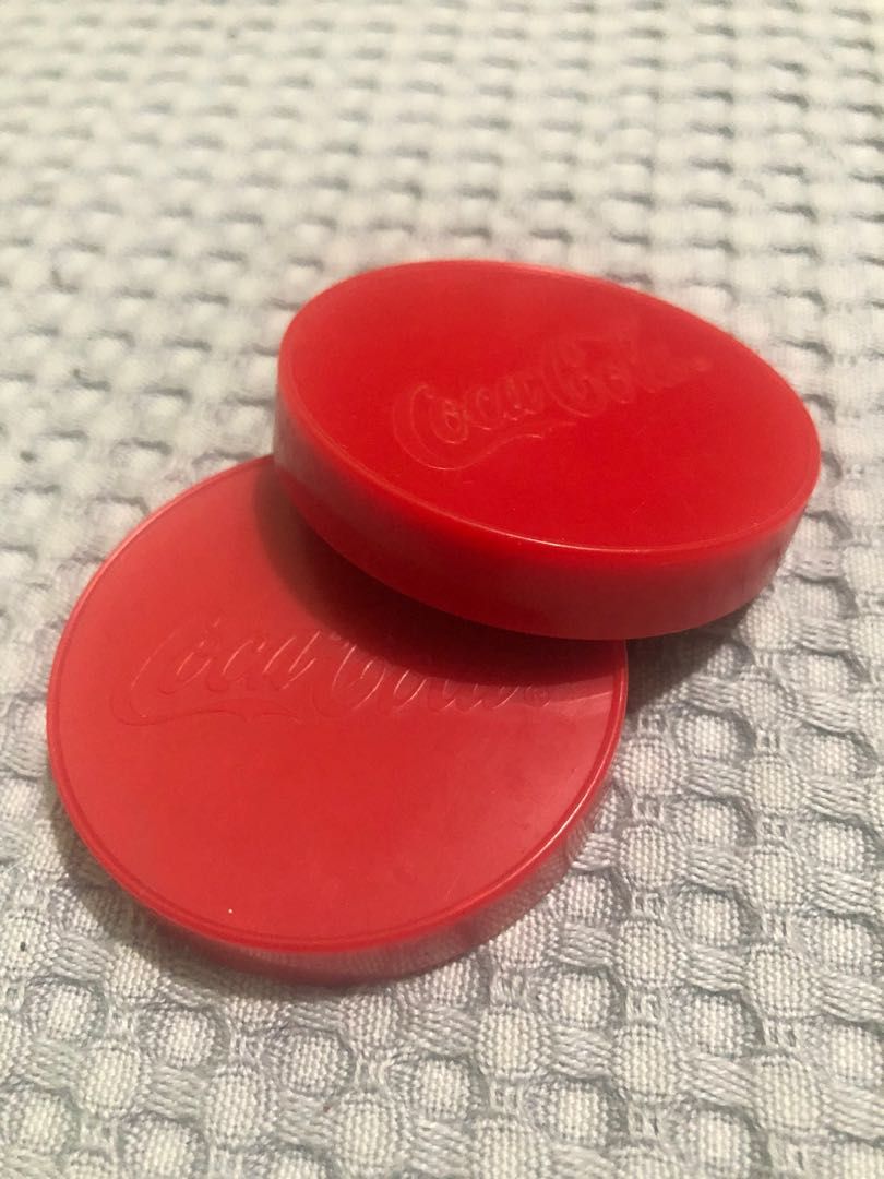 Pair of heavy coca cola paper weight pucks, Hobbies & Toys, Memorabilia ...
