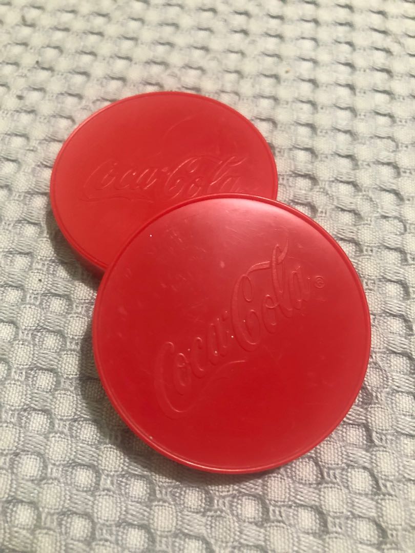 Pair of heavy coca cola paper weight pucks, Hobbies & Toys, Memorabilia ...