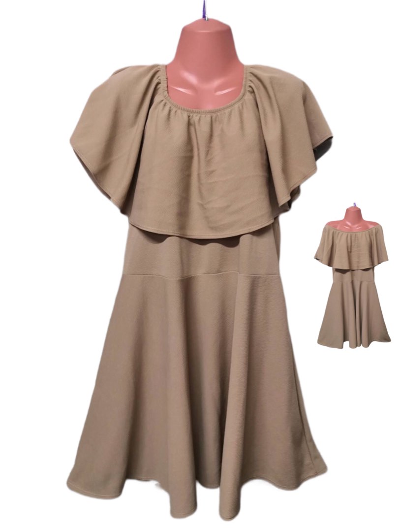 Plus Size Pastel Brown Dress (2-way), Women's Fashion, Dresses & Sets ...