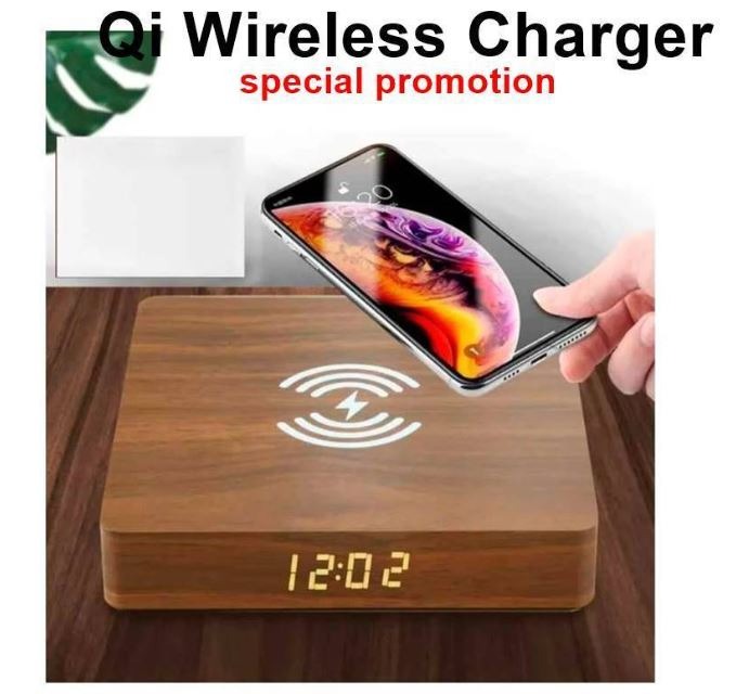 Portable Bluetooth Speaker with Qi Wireless Charger Alarm Clock ...