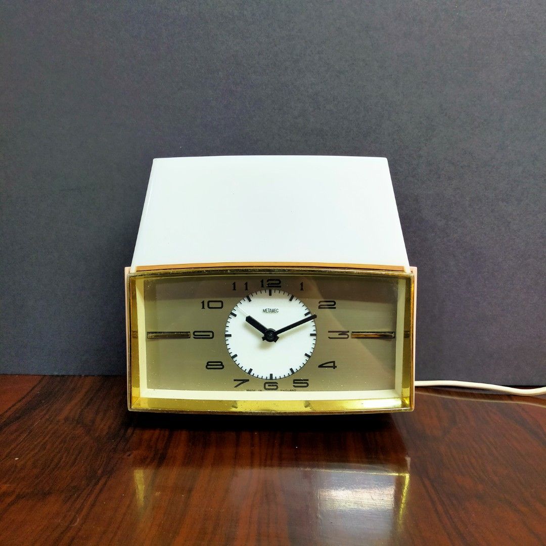 Rare Vintage METAMEC Electric Table Clock with Light, Furniture & Home ...