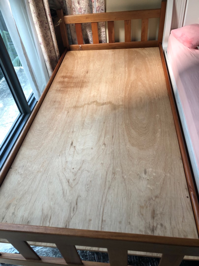 Single wooden bed, Furniture & Home Living, Furniture, Bed Frames ...