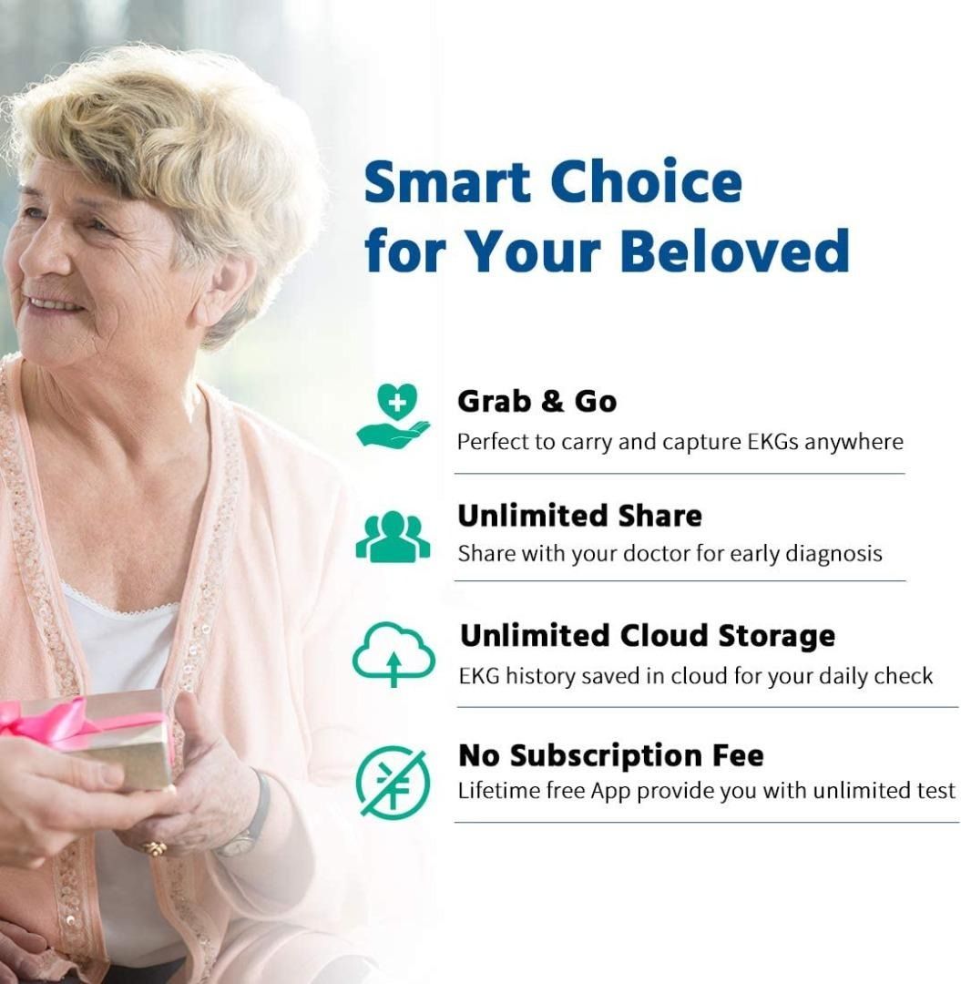 SnapECG ECG Monitor, Handheld ECG Heart Rate Monitors for Smart Phone ...