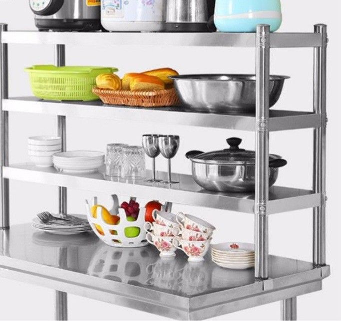 STAINLESS STEEL KITCHEN OVERSHELF RACK / EXTEND WORKING TABLE TOP RACK ...