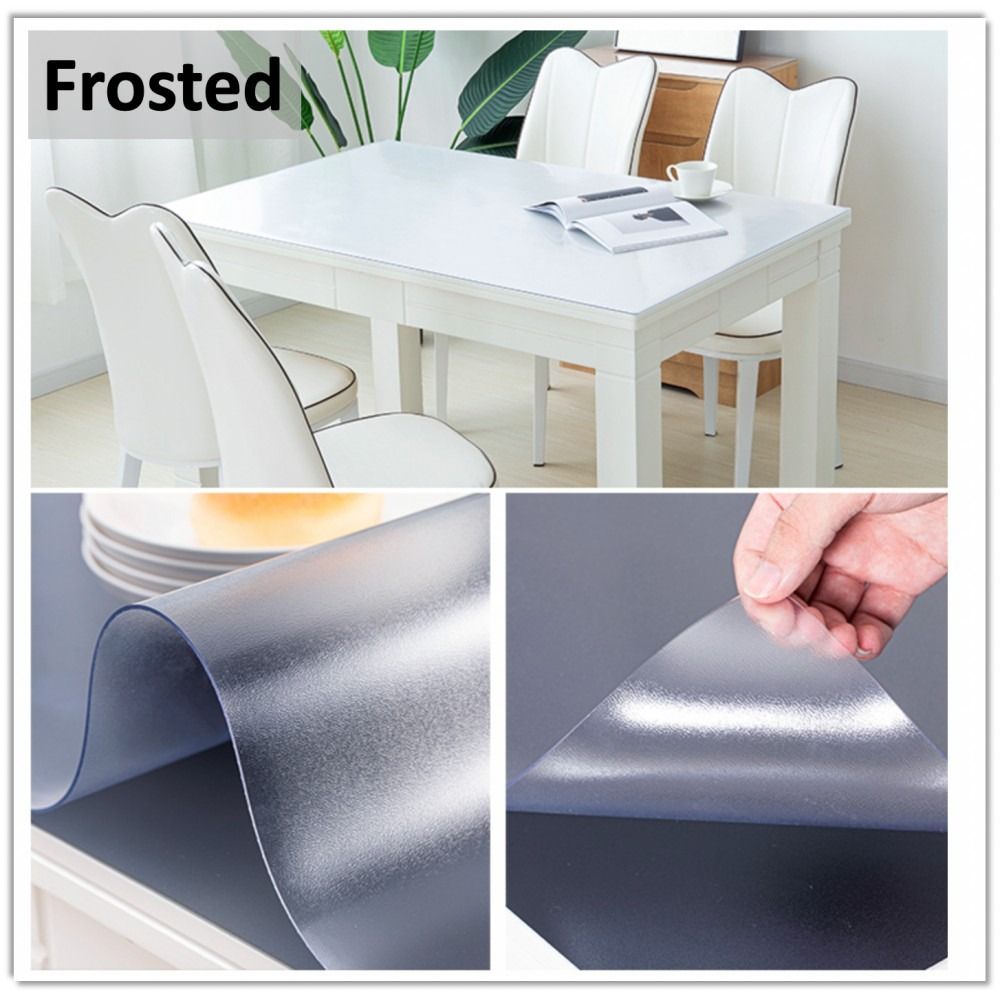 Table Mat Transparent Clear PVC Soft Crystal Glass Waterproof Desk ...