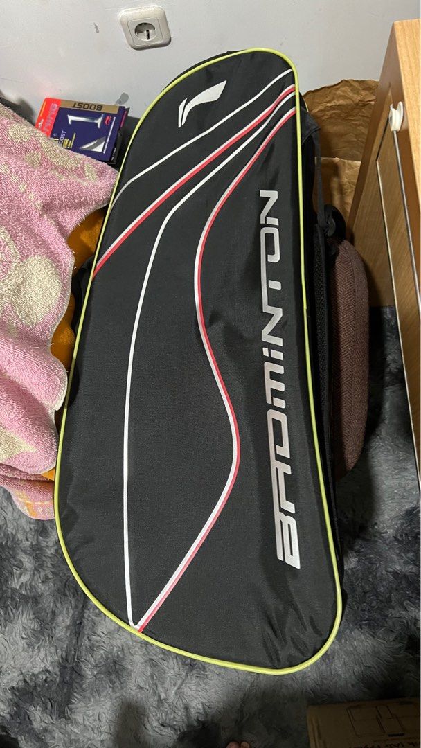 Tas Badminton Raket Lining Hitam New Ori, Olah Raga, Perlengkapan ...