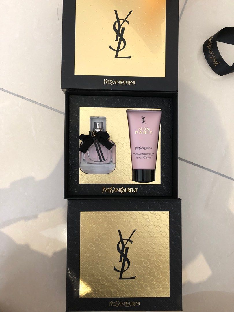 YSL Mon Paris set Parfum body lotion, Beauty & Personal Care, Fragrance ...