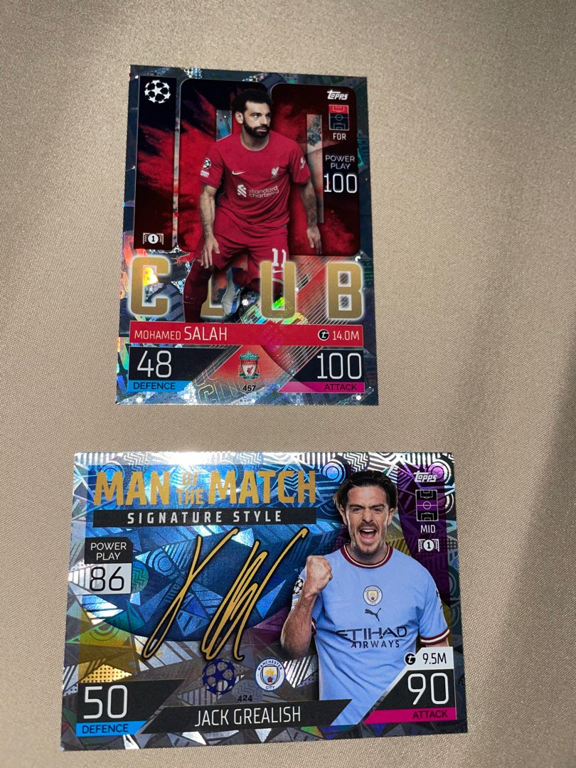 100% authentic Mohamed salah 100 club, jack grealish signature style ...