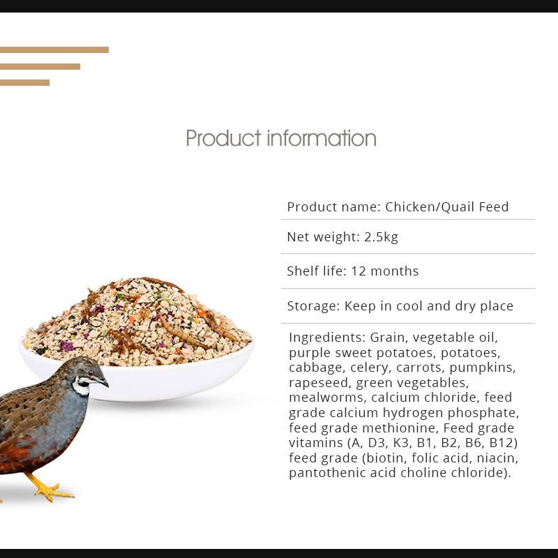 2.5kg MEALWORM + VEGE Chicken Quail HIGH PROTEIN Layer Feed Crumbles ...