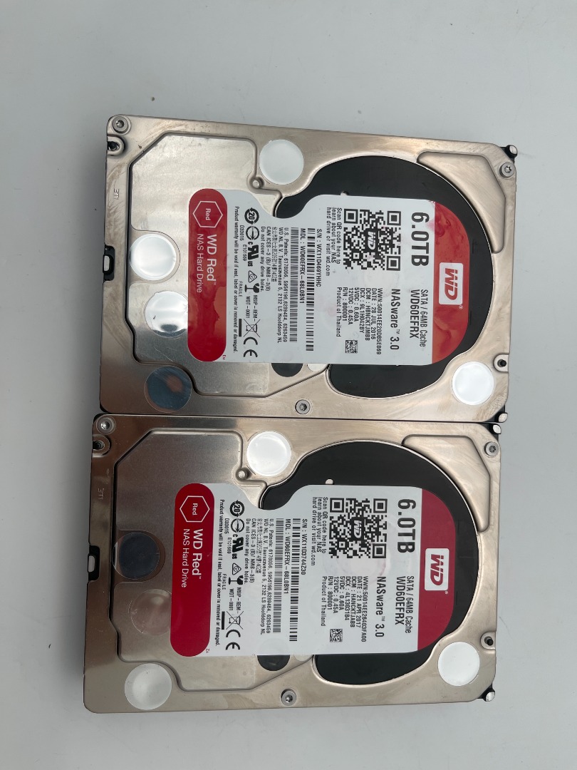 現貨1隻！紅盤WD60EFRX 6TB/5400轉/64MB/3.5吋/Western Digital Red 6TB SATA Hard ...