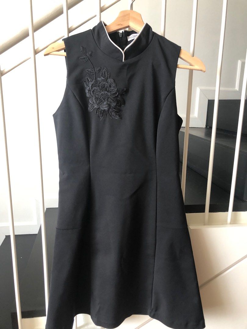 A-Line Mandarin collared dress, Women's Fashion, Dresses & Sets ...