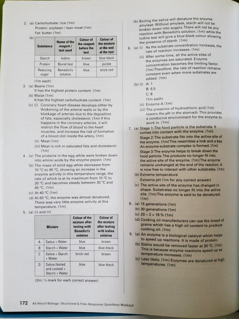 All about Biology ; Structured and Free response questions workout for ...