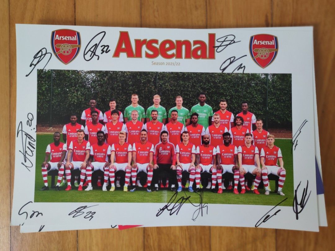 Arsenal 20/21 Signed Team Photo, Hobbies & Toys, Memorabilia ...