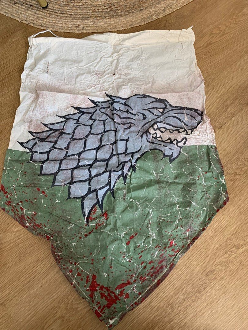 Authentic Game of Thrones House Stark Wall Banner, Furniture & Home ...