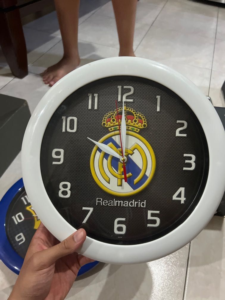 Barcelona & Real Madrid Wall Clock, Furniture & Home Living, Home Decor, Clocks on Carousell