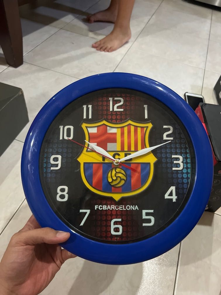Barcelona & Real Madrid Wall Clock, Furniture & Home Living, Home Decor, Clocks on Carousell