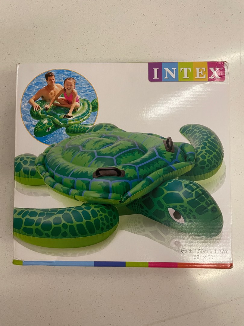 BNIB Intex Lil' Sea Turtle Ride-On Float, 59" X 50", for Ages 3 ...