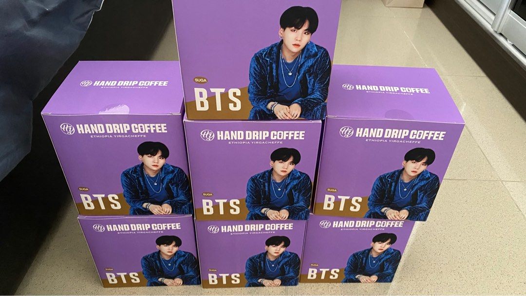 BTS Suga Hand Drip Coffee (7 boxes), Food & Drinks, Beverages on Carousell