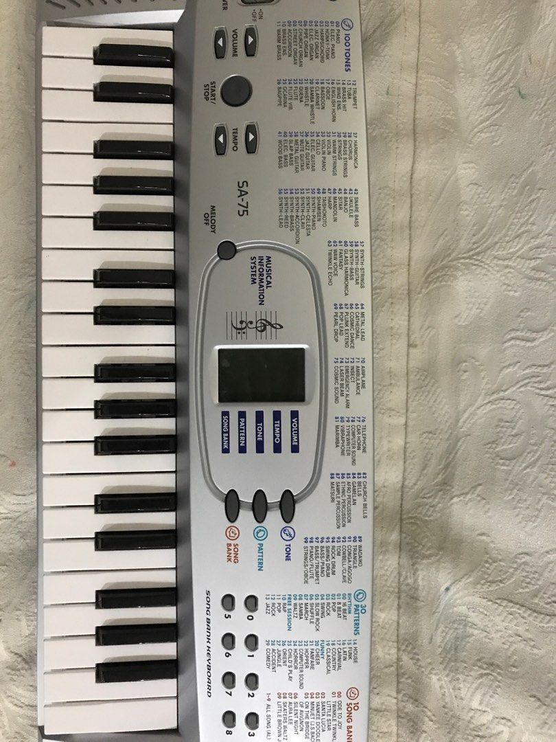 Casio SA-75 Electronics Keyboard piano, Hobbies & Toys, Music & Media ...