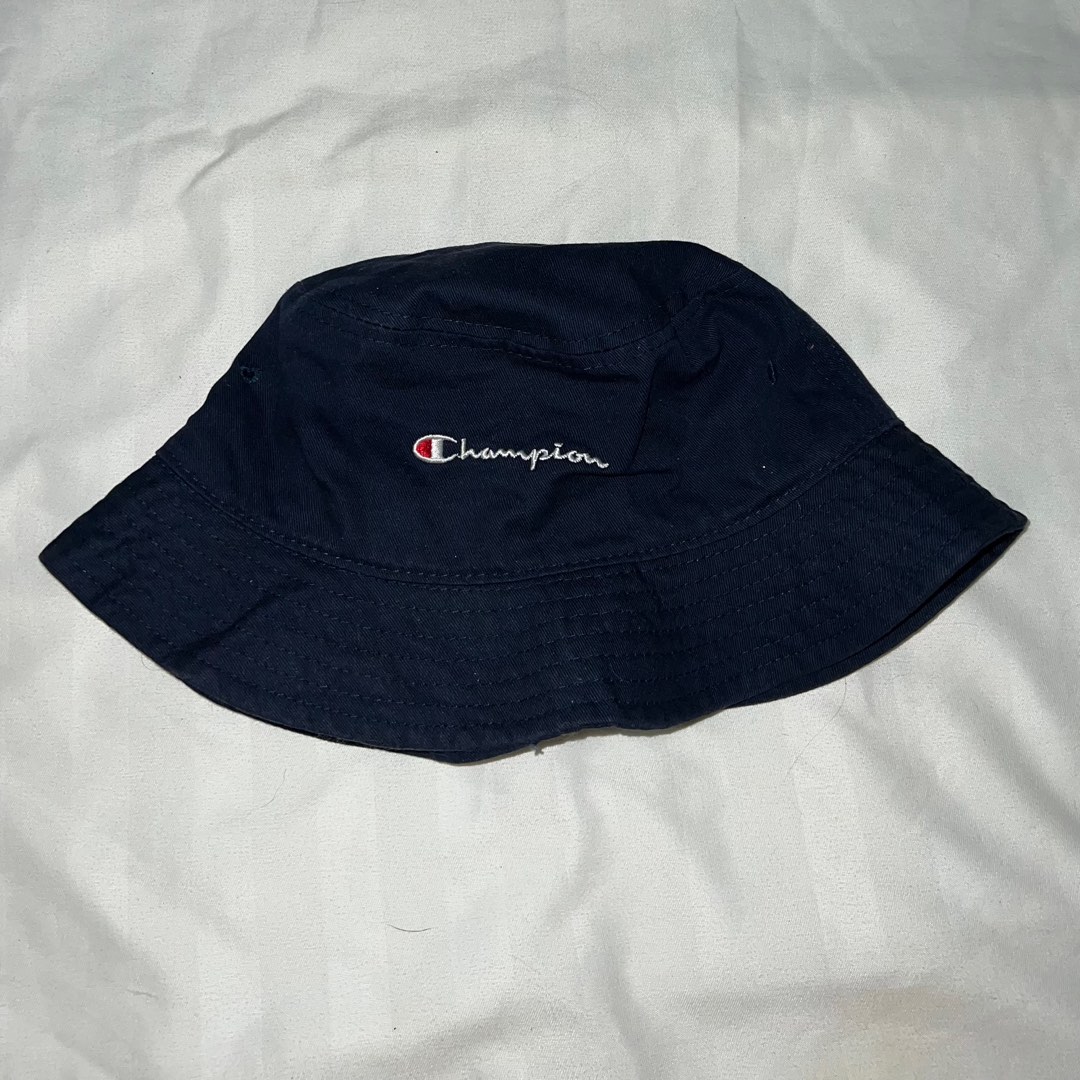 Champion Dark Blue Bucket Hat, Women's Fashion, Watches & Accessories ...
