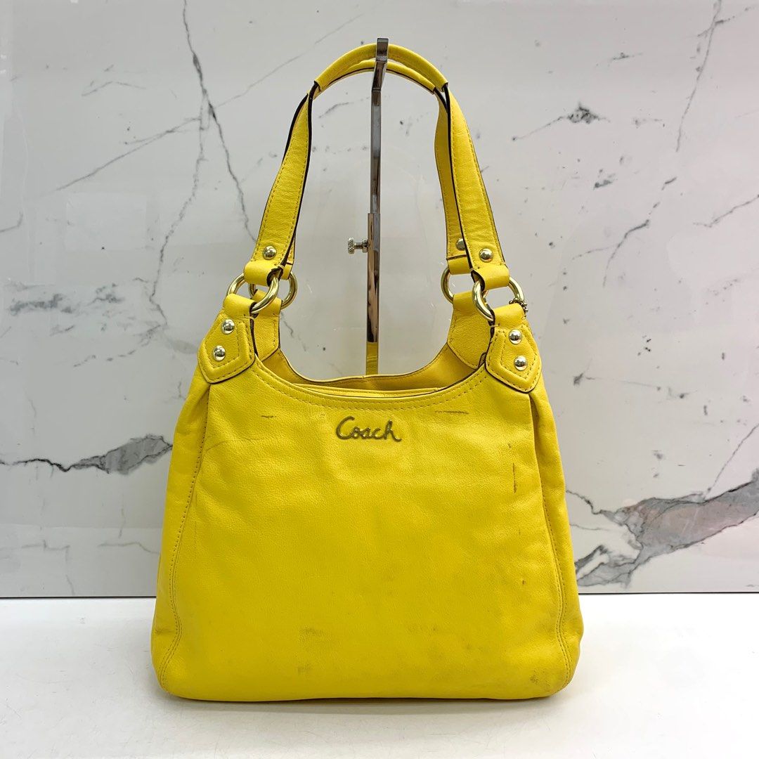 COACH F21926 LEATHER YELLOW SHOULDER BAG 227017163 +, Luxury, Bags ...