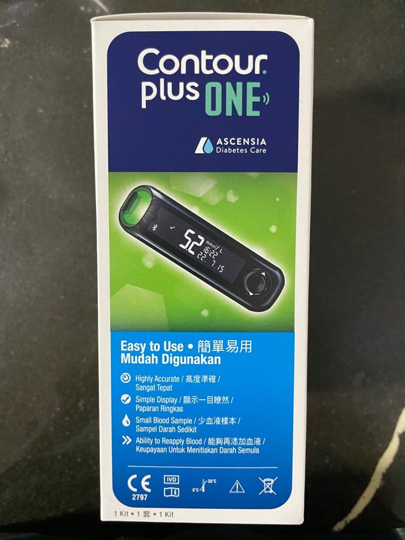 Contour plus ONE Blood Glucose Monitoring System, Health & Nutrition ...