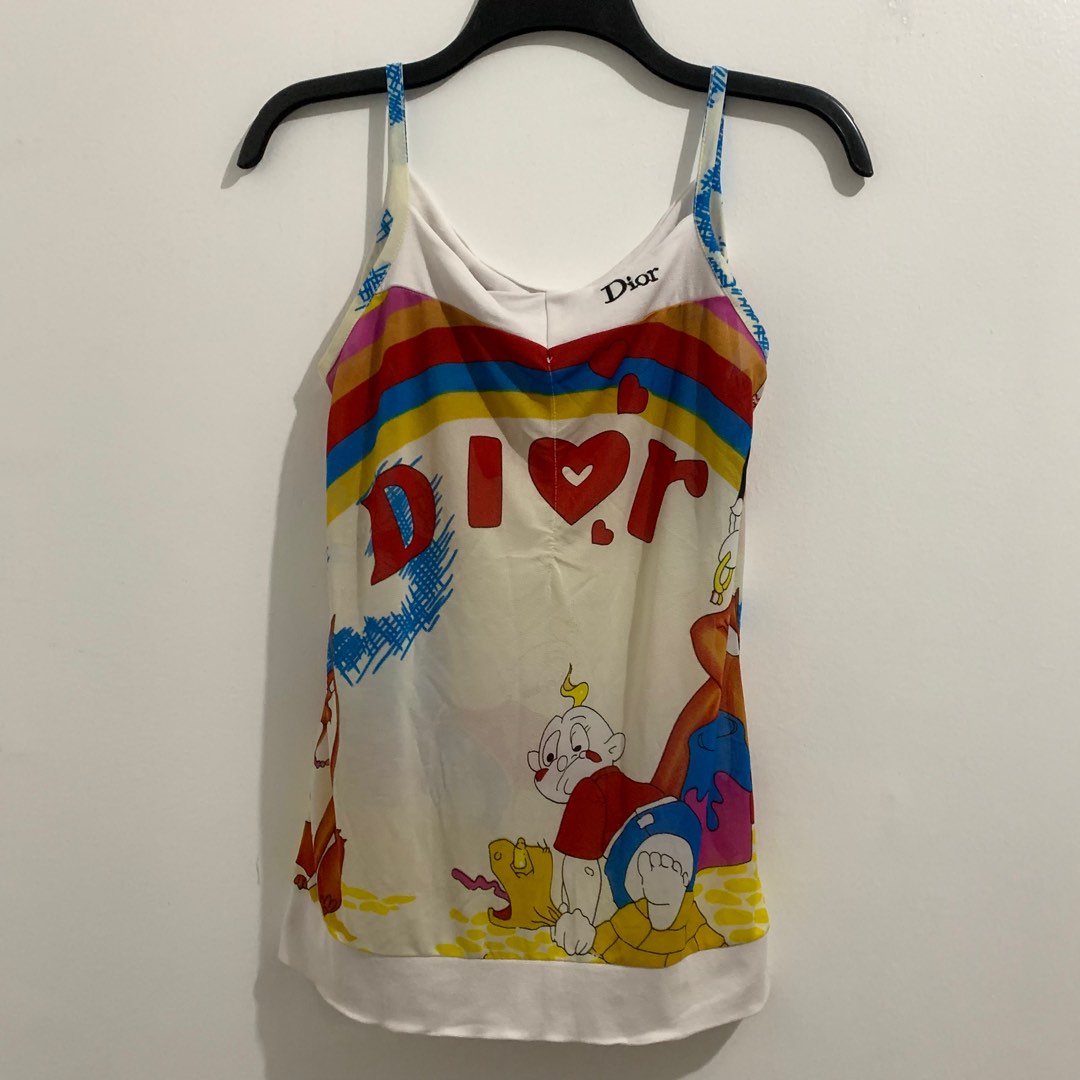 Dior Cartoon Top, Women's Fashion, Tops, Sleeveless on Carousell