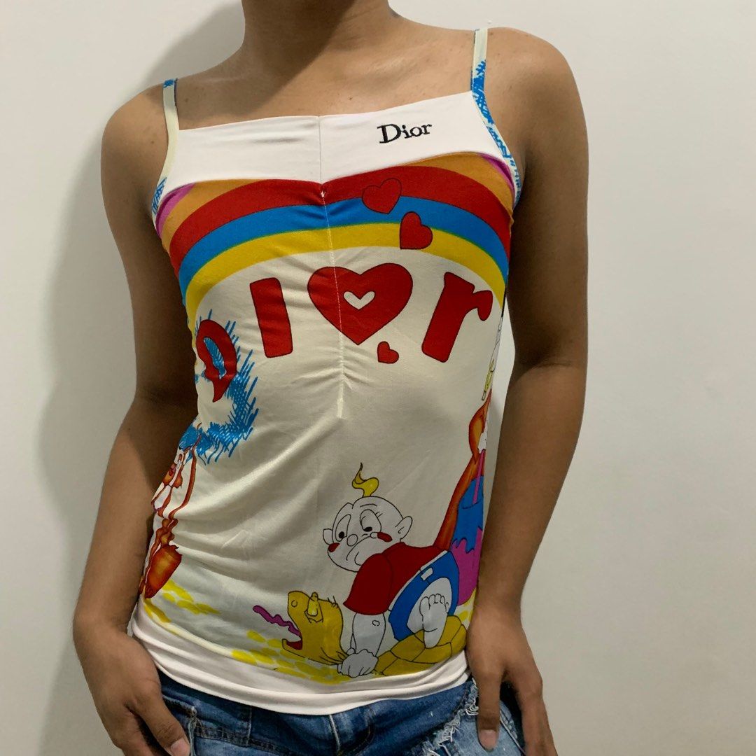 Dior Cartoon Top, Women's Fashion, Tops, Sleeveless on Carousell
