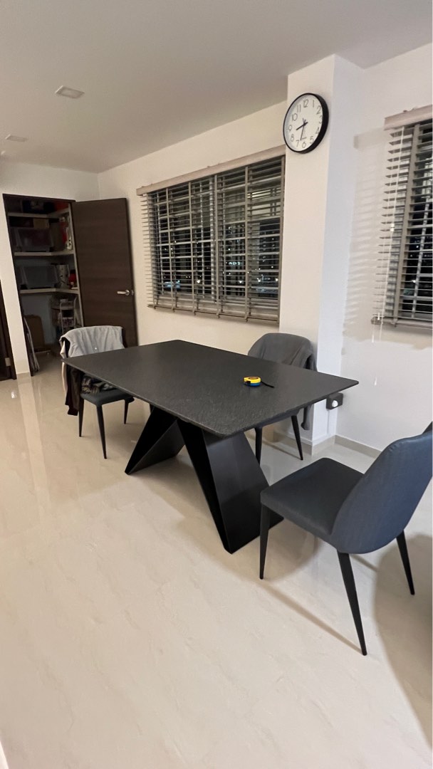 Extendable Dining Table Set - Glass Top Sintered Stone Surface ...