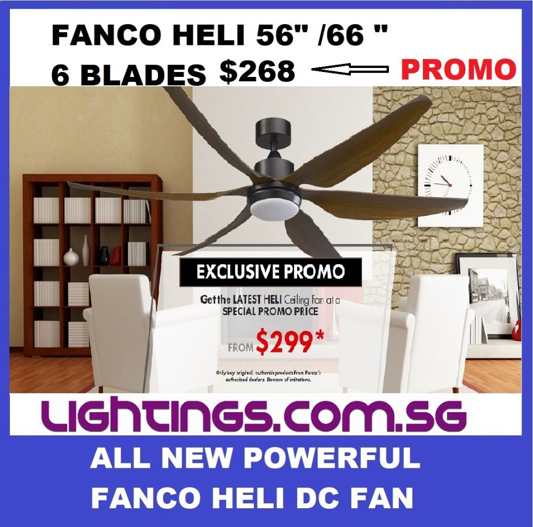 FANCO CEILING FAN B STAR-HELI DC LED REMOTE 3 TONE, Furniture & Home ...
