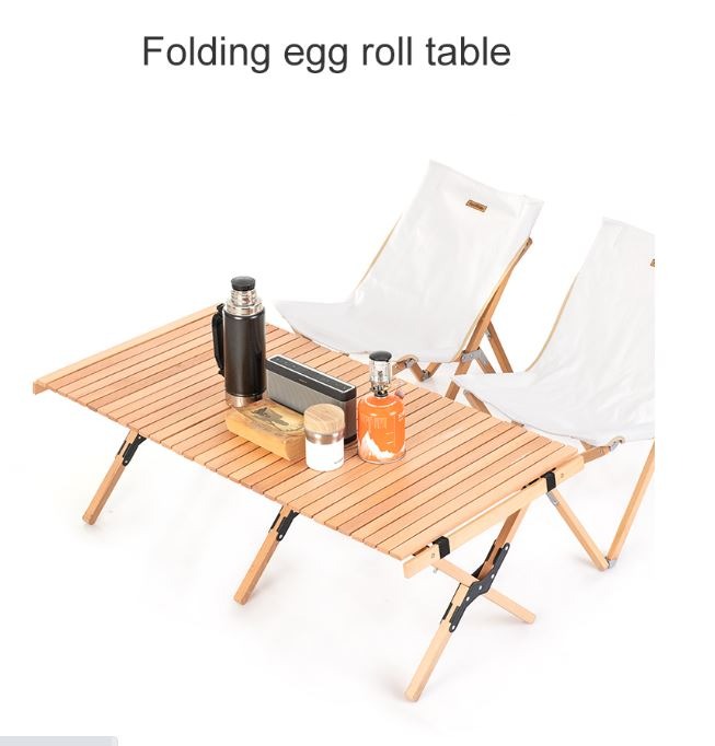 Camping Table Dining Table Pinewood Egg Roll Up Picnic Table Portable Foldable Camping Table ...