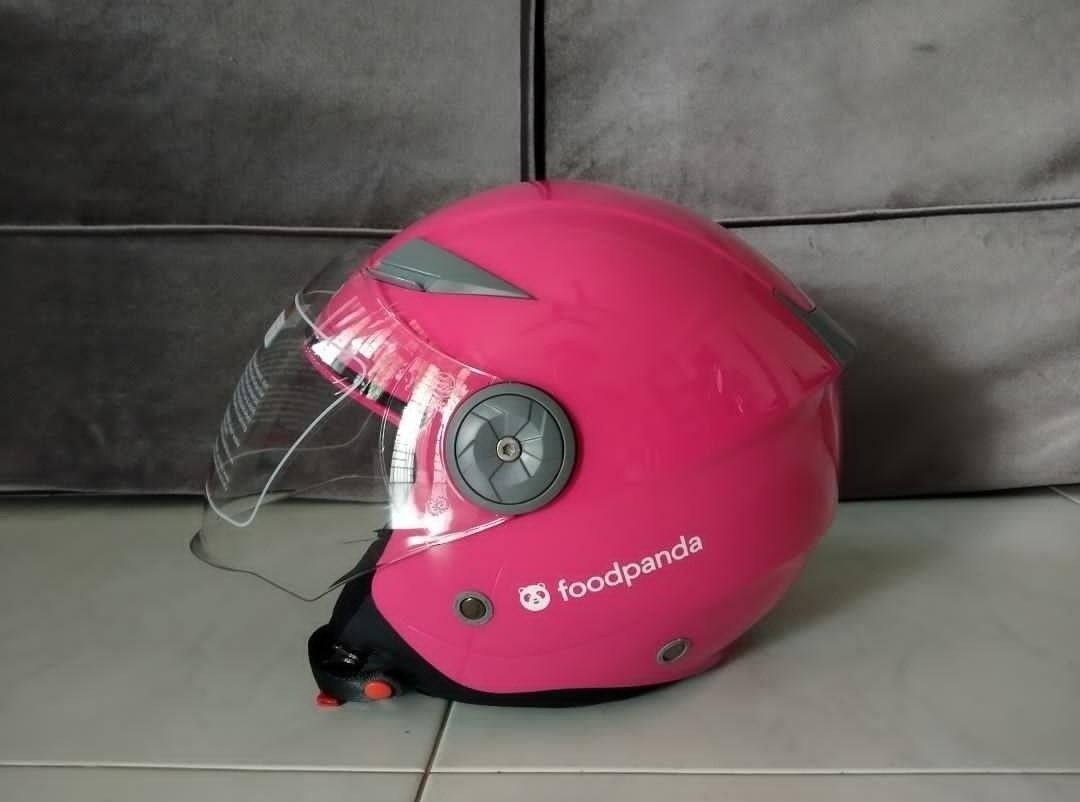 Foodpanda Motorcycle Helmet Size XL, Motorcycles, Motorcycle ...