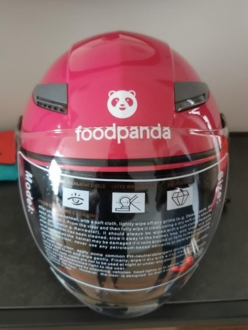 Foodpanda Motorcycle Helmet Size XL, Motorcycles, Motorcycle ...