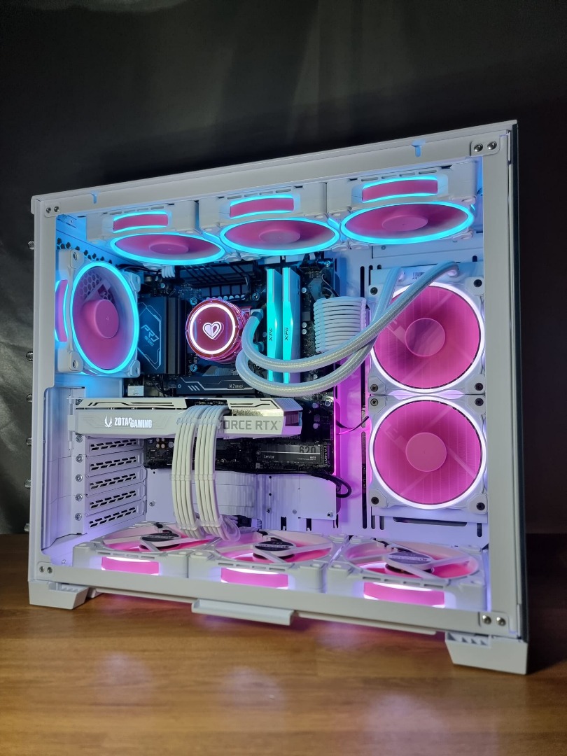 [FREE DELIVERY] PINK CUSTOM GAMING PC / INTEL I5 12400F + 3060 TI TWIN ...