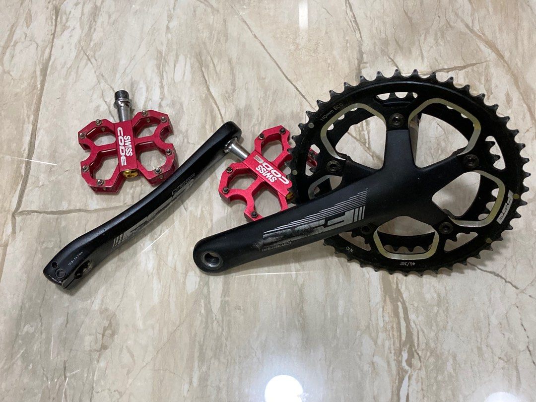 FSA Omega Crankset with Swiss Code Pedal, Sports Equipment, Bicycles ...