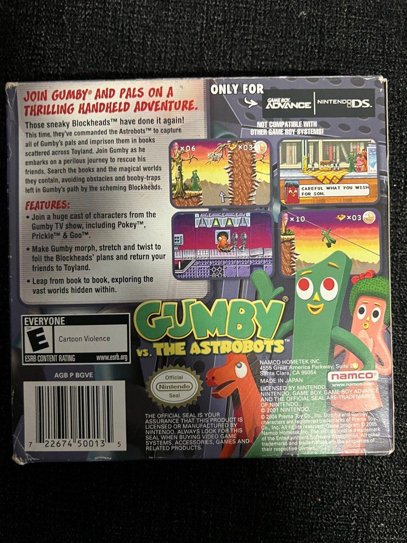 GBA Gumby vs. The Astrobots, Video Gaming, Video Games, Nintendo on ...