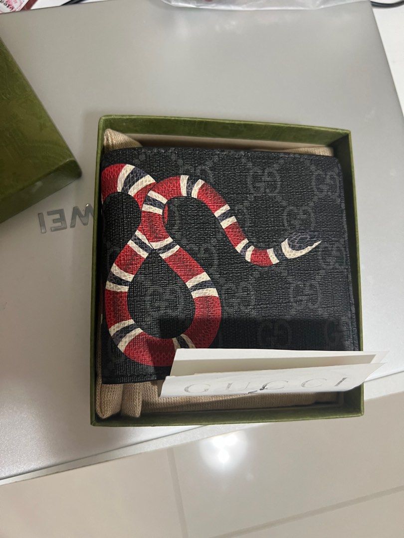 Gucci snake wallet with receipt, Men's Fashion, Watches & Accessories ...