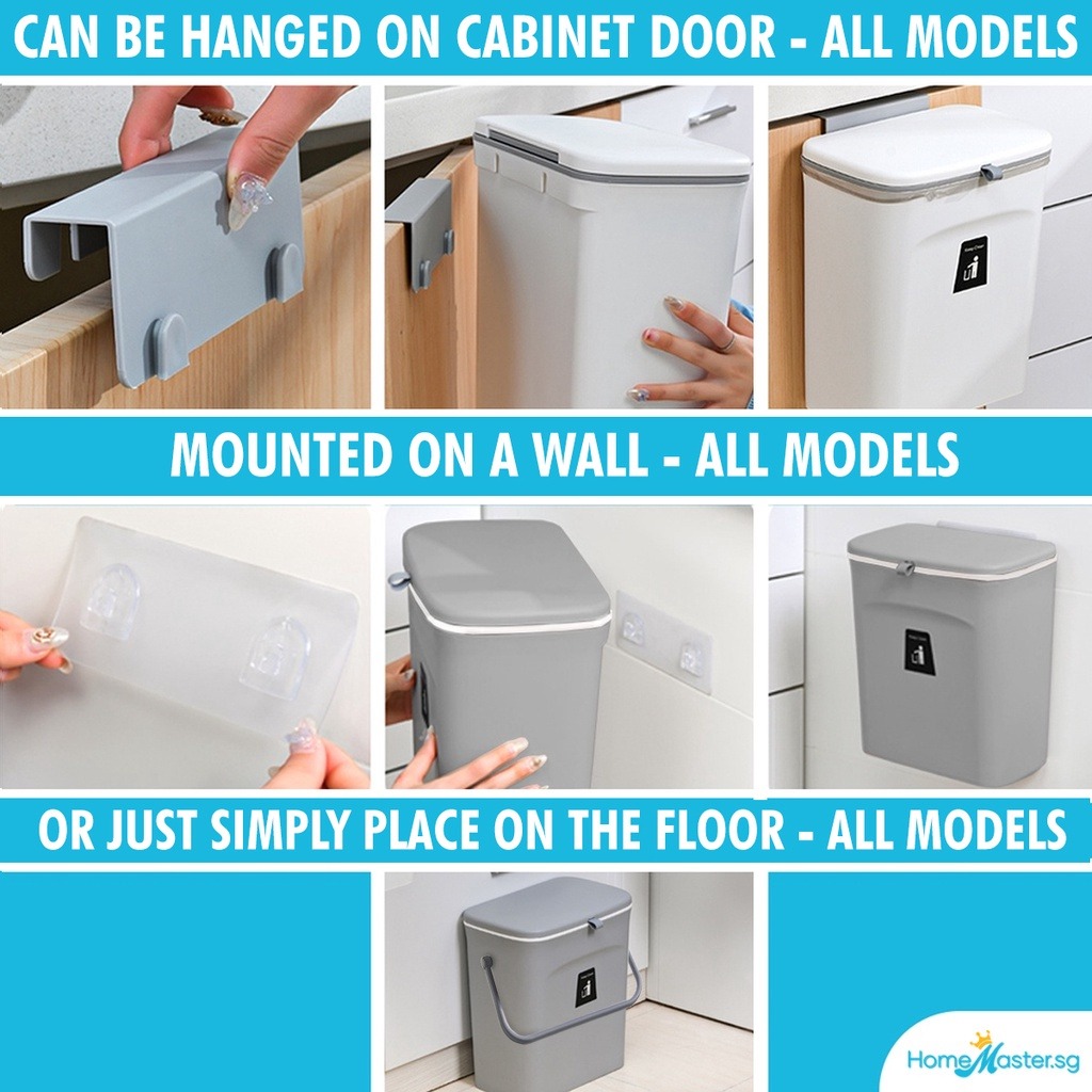 Hanging Dustbin with Cover*With or w/o Inner Bin with Handle, Furniture ...