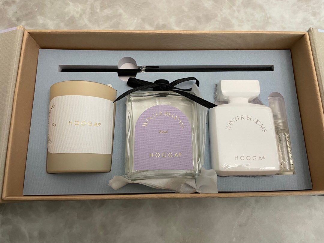 Hooga diffuser/candle/clay winter blooms gift set, Furniture & Home Living, Home Fragrance on ...