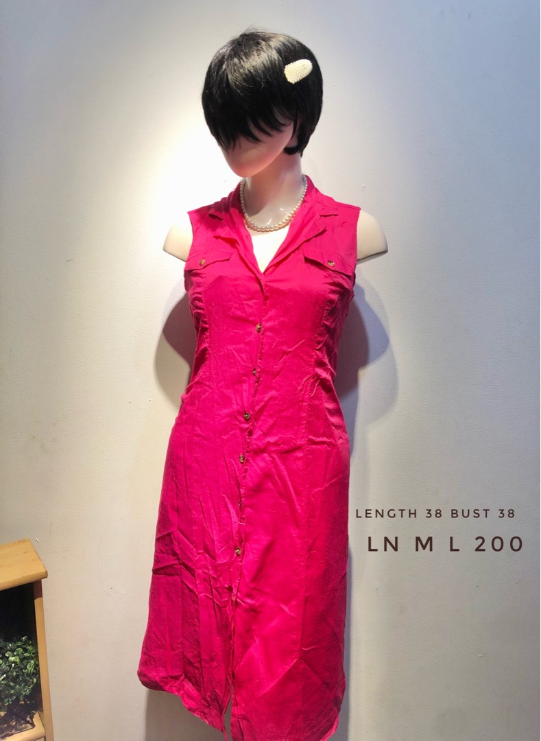 Barbie dress Hot pink pushia dress outfit ootd medium large preloved on ...