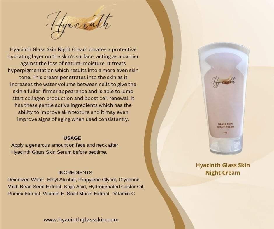 Hyacinth Glass Skin Night Cream, Beauty & Personal Care, Face, Face ...