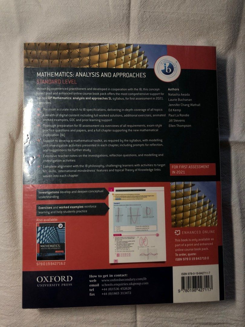 IB Mathematics: Analysis and Approaches SL Course Book Oxford University Press Textbook | IB ...