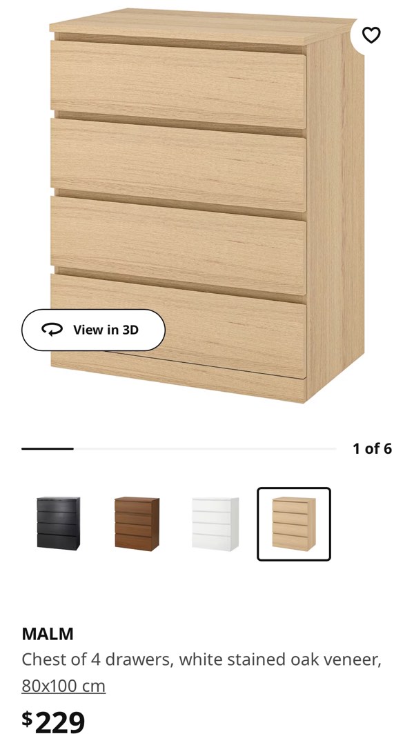 Ikea Malm Chest Drawer, Furniture & Home Living, Furniture, Shelves ...