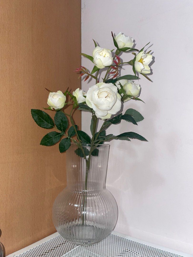 Ikea vase + Artificial flowr, Furniture & Home Living, Home Decor ...