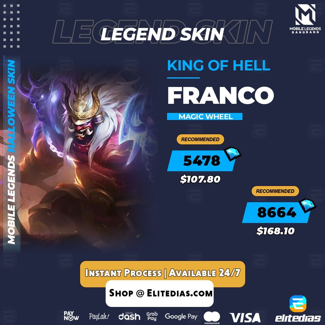 [INSTANT] MLBB Legend Skin | Franco "King of Hell" [MOBILE LEGENDS DIAMONDS], Video Gaming ...